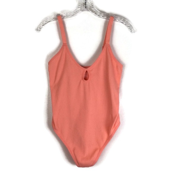 Colsie | Tops | Colsie Ribbed Thong Bodysuit With Cutout In Orange ...